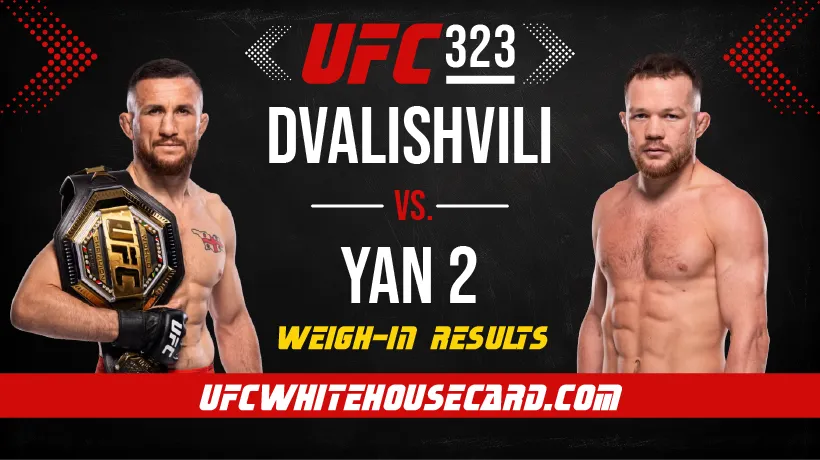 UFC 323 Weigh-in Results | UFC 323: Dvalishvili vs. Yan 2